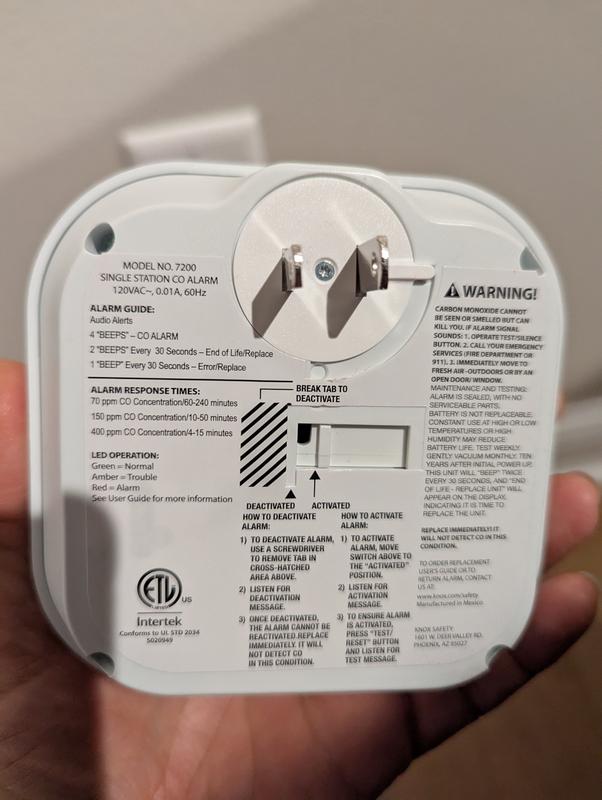 Knox Safety 10-Year Battery Plug-in Carbon Monoxide Detector with Voice ...