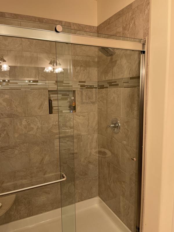 Basco Rotolo Chrome 44-in to 48-in W x 76-in H Semi-frameless Bypass ...