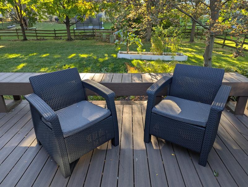 Keter Corfu All Weather Outdoor Patio Garden Furniture 4 -Piece Patio ...