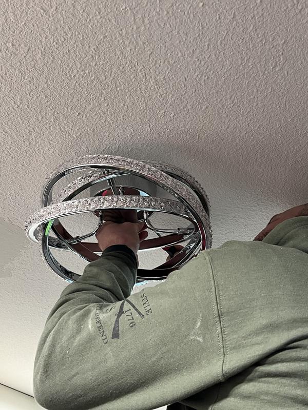 allen + roth Lucia 1 -Light 13-in Polished Chrome Integrated LED Flush ...