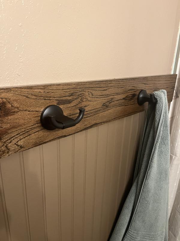 Pfister Pfirst Modern Matte Black Double -Hook Wall-mount Towel Hook in ...