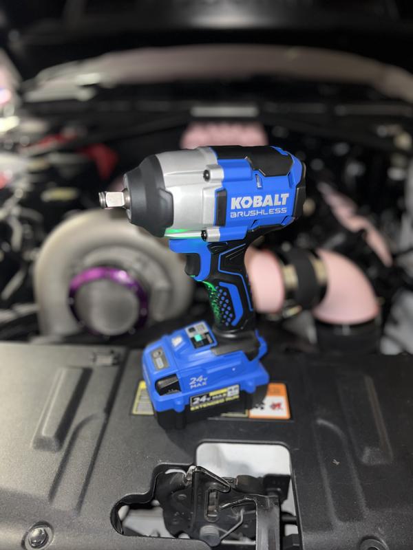 Shop Kobalt 24V Brushless Mid-Torque Impact Wrench Dual Battery Kit at ...