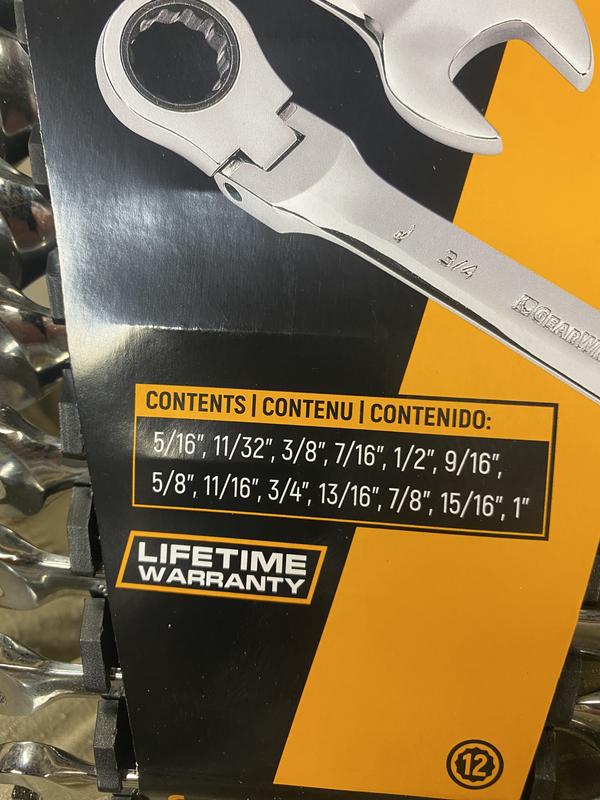 GEARWRENCH 13-Piece Set 12-point (SAE) Flexible Head Combination Wrench ...