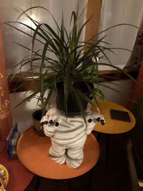 Haunted Living 10.5-in Mummy Pumpkin Stand Decoration 88H3957A at Lowes.com