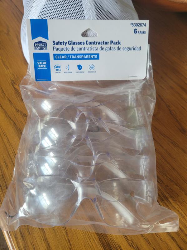 Project Source 6 Pack Clear Anti-scratch Plastic Safety Glasses 54328 ...