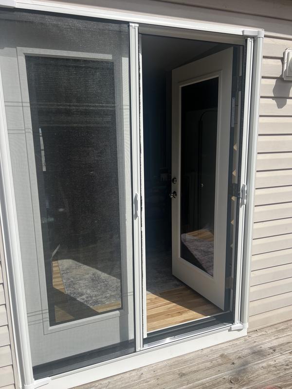 LARSON Brisa Bi-parting Retractable Screen door 72-in x 78-in Brown ...
