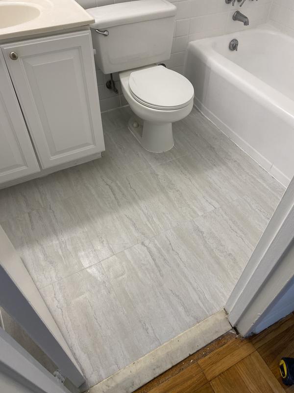 Armstrong Flooring Chalk White Stone Look 2.6-mil x 12-in W x 12-in L ...