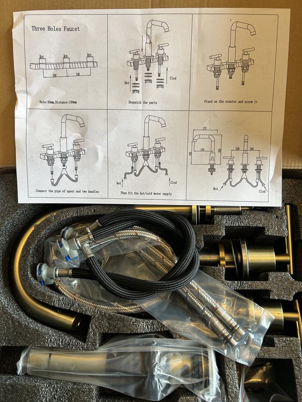 BYH Legato Brushed Gold Widespread 2-handle Swivel Commercial ...