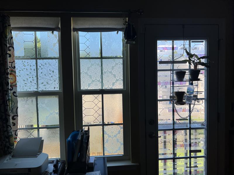 Artscape Silver Fern 24-in x 36-in Silver Fern Stained Glass Applique ...