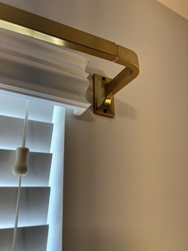 Origin 21 36-in to 72-in Brushed Gold Iron Corner Curtain Rod with ...