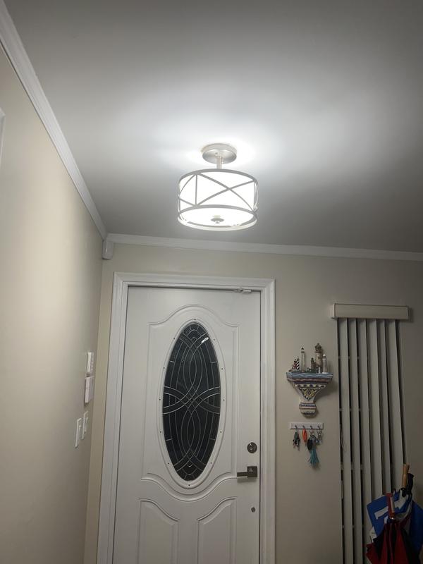 Edenbrook 11.38-in Brushed Nickel Indoor 2 -Light Semi-flush Mount ...
