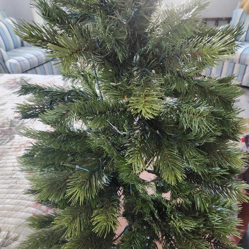 GE 12-ft Scotch Pine Pre-lit LED Artificial Christmas Tree 24138LO at ...
