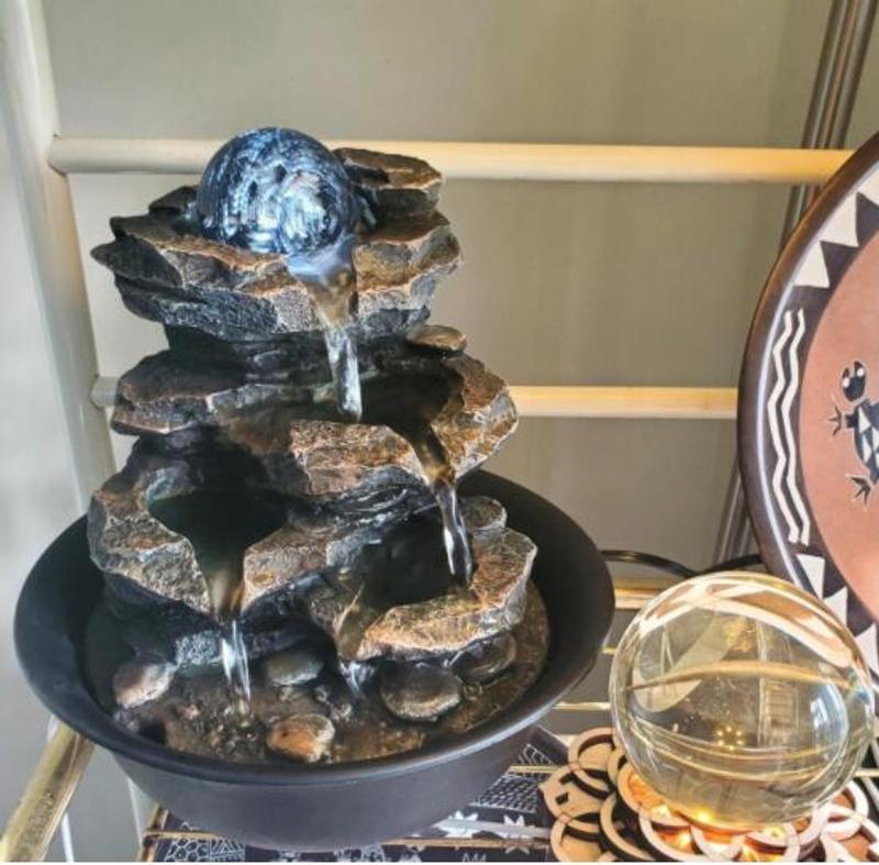 Watnature 8.3-in H Resin Water Rock Waterfall Outdoor Fountain Pump ...