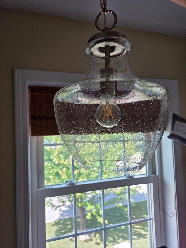 allen + roth Barton 1 -Light Gold Transitional Seeded glass Teardrop ...