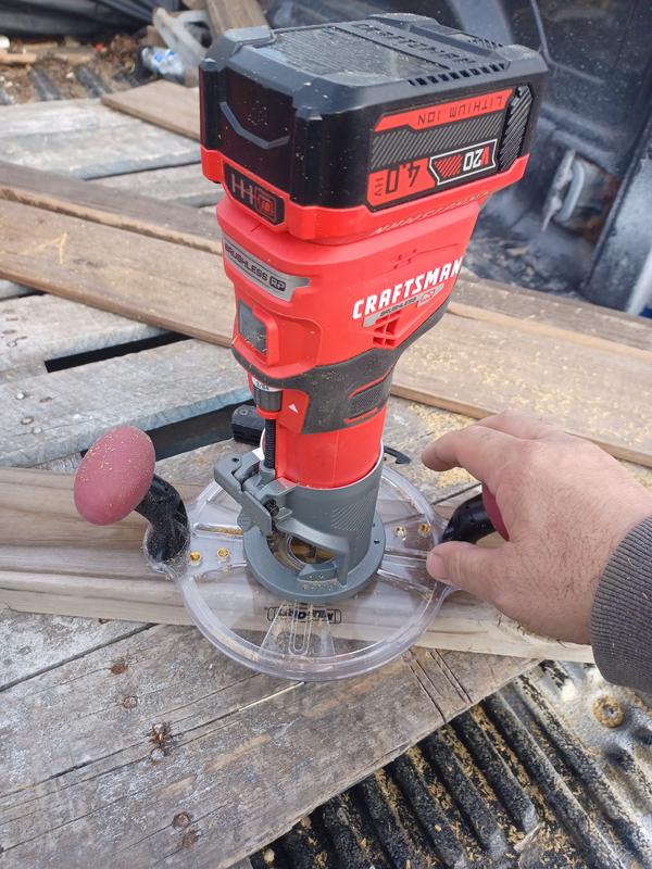 CRAFTSMAN V20 RP1/4-in Variable Brushless Fixed Cordless Router ...