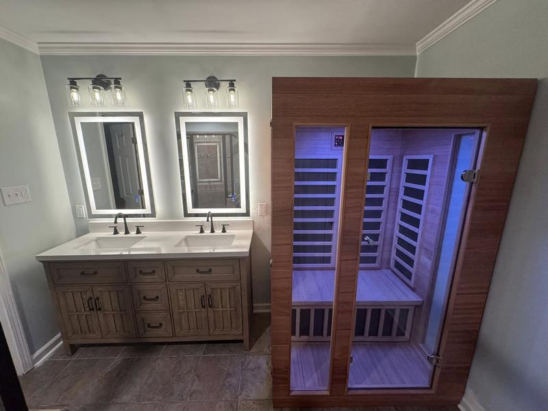 allen + roth Cantrell 48-in Clear Oak Undermount Single Sink Bathroom ...