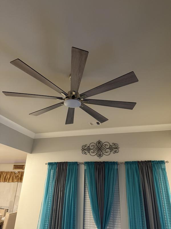 VACZON 72-in White with Matte White Blades LED Ceiling Fan With Light ...