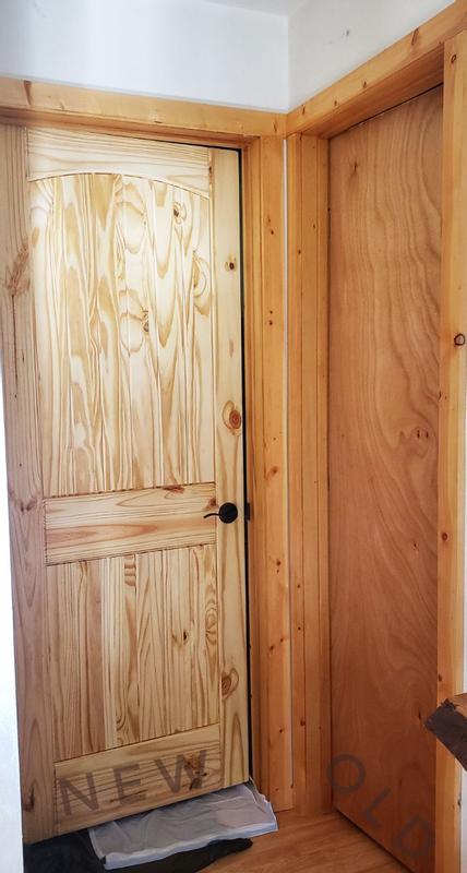 EightDoors 30-in x 80-in Natural 2-panel Smooth Solid core Unfinished Pine Wood Slab Door in the ...