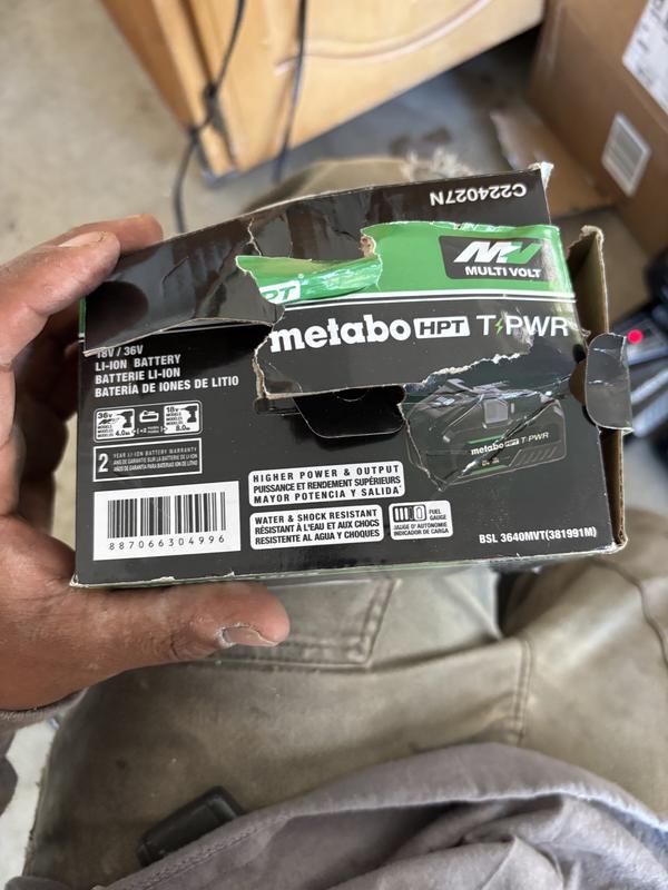 Metabo HPT MultiVolt T-PWR Tabless 36 -Volt 1 -Pack Battery ( 4 Ah ...