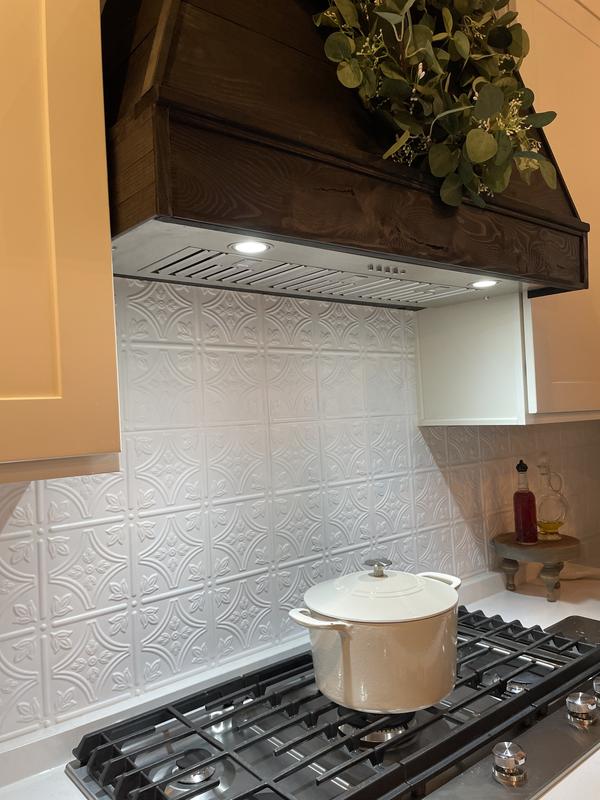 Fasade Traditional 1 18.25-in x 24.25-in Gloss White Backsplash Panels ...