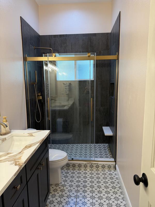 Shop Delta EverEdge Shower Door in Brushed Nickel with High-Gloss White ...