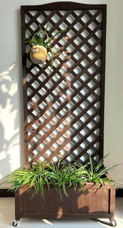 Style Selections 30-in W x 72-in H Walnut Brown Cedar Garden Trellis ...