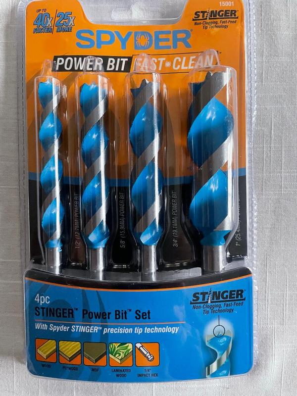 Spyder Stinger 4-Piece x 6-1/2-in Woodboring Power Spade Drill Bit Set ...