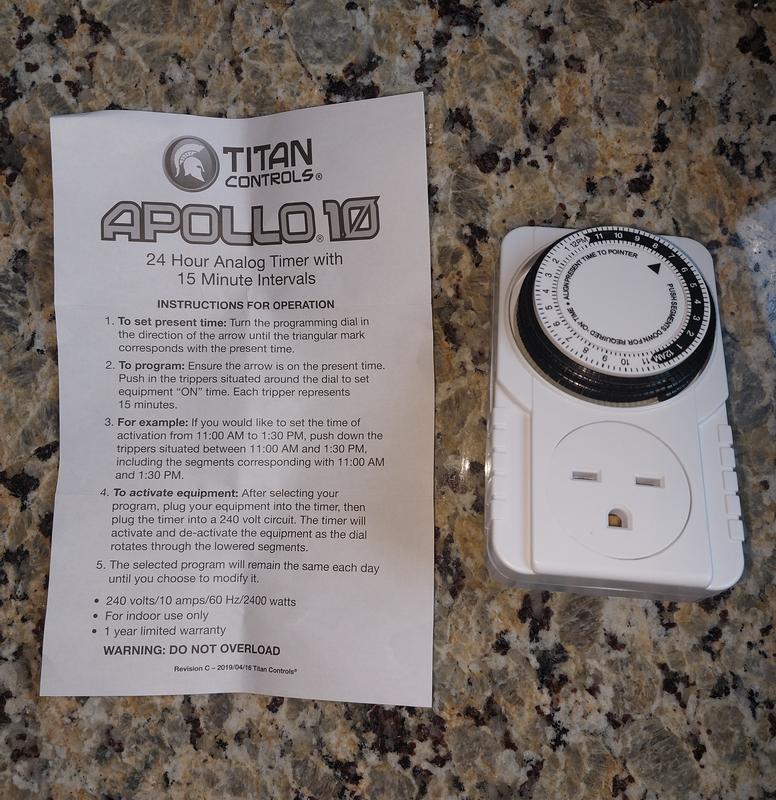 Titan Controls Apollo 10, 24-Hour Analog Timer, 240-volt Planting ...