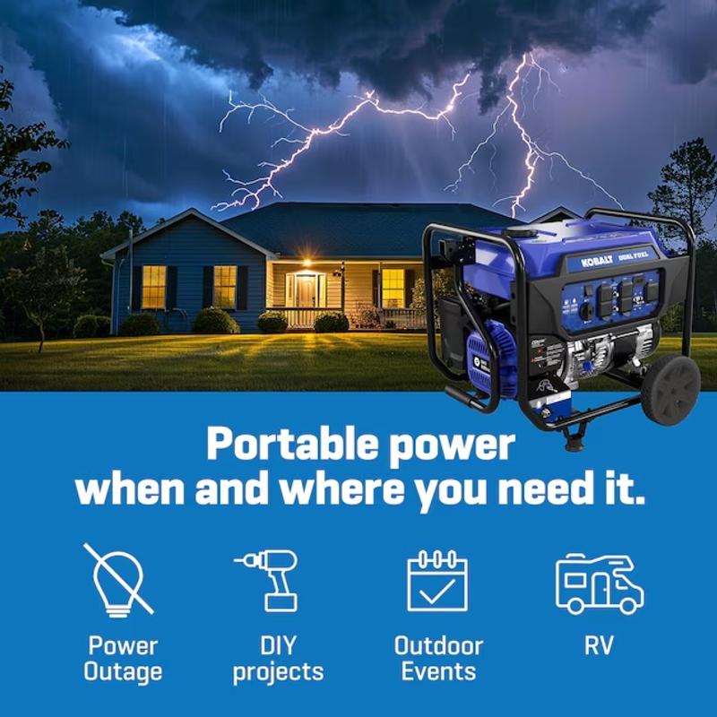 Kobalt 49 State 6830 / 5500 -Watt Dual fuel Portable Generator in the ...