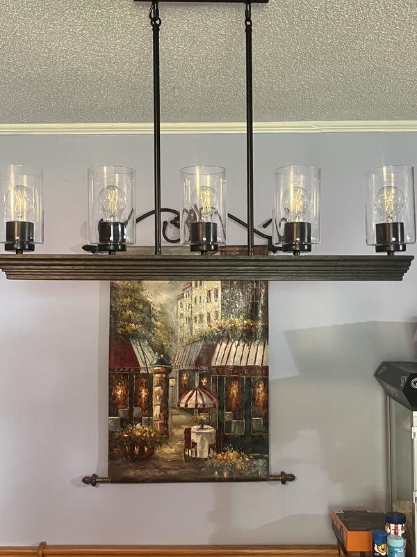 allen + roth 4-Light Matte Black Transitional Led Chandelier 43049 at ...