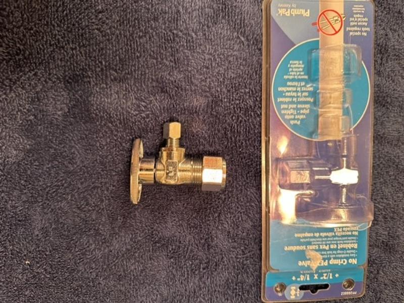 Keeney 1/2-in PEX x 1/4-in Compression Brass Quarter Turn Stop Angle ...