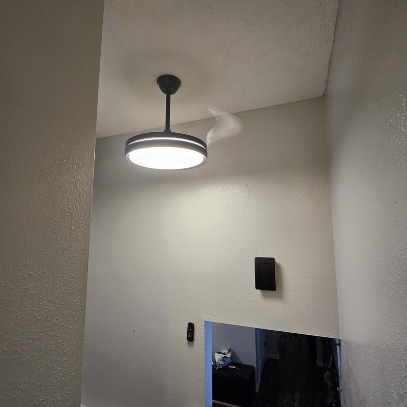 Bella Depot Modern 72-in Black Color-changing Integrated LED Indoor ...