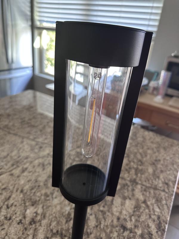 Harbor Breeze 2-Pack Round Bollard 15-Lumen 1.5-Watt Black Solar LED Outdoor Path Light (3500 K ...