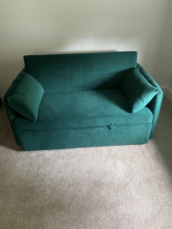 Bybafun 2 Seat Black Casual Velvet Sofa bed in the Futons & Sofa Beds ...