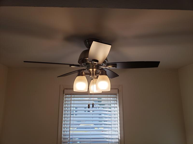 Hunter Donegan 44-in Brushed Nickel with Distressed Oak/Dark Walnut ...