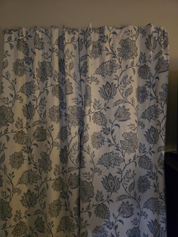 Style Selections 84-in Blue Floral Blackout Thermal Lined Back Tab ...