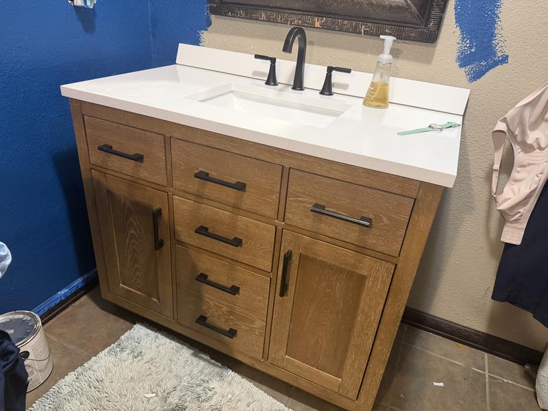 OVE Decors Bailey 48-in Midnight Blue Undermount Single Sink Bathroom ...