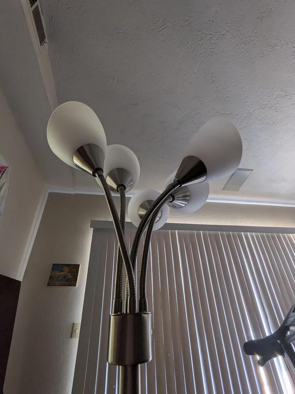 Style Selections 67-in Brushed Steel Multi-head Floor Lamp in the Floor ...