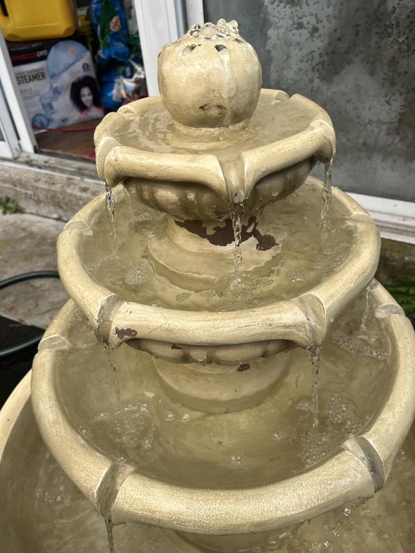 allen + roth 27.76-in H Resin Water Tiered Outdoor Fountain Pump ...