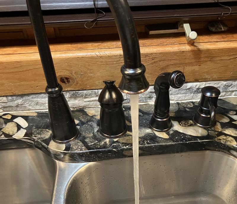 Pfister Avalon Polished chrome Double Handle Deck-mount Kitchen Faucet ...