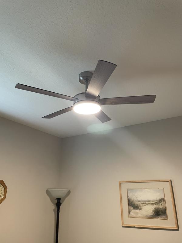 VACZON 48-in Brushed Nickel with Gray Blades Integrated LED Indoor ...