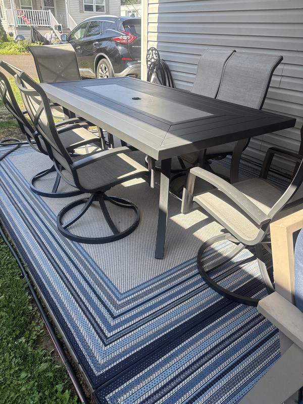 allen + roth with STAINMASTER Blue Border 3 X 5 (ft) Blue Outdoor Area ...