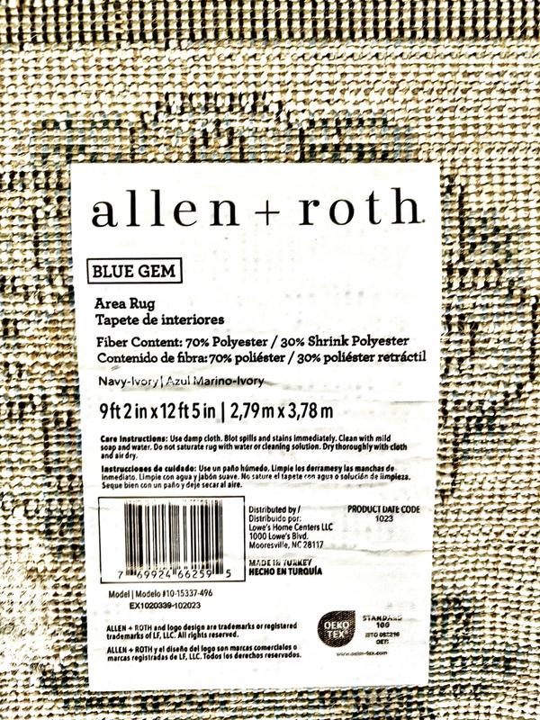 allen + roth Blue Garden 9 X 12 (ft) Blue Indoor Floral/Botanical Area ...