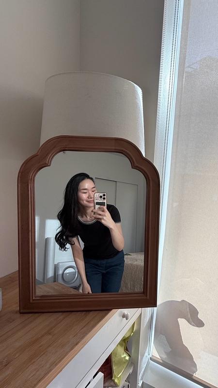 PAIHOME 20-in W x 30-in H Irregular White Framed Wall Mirror in the ...