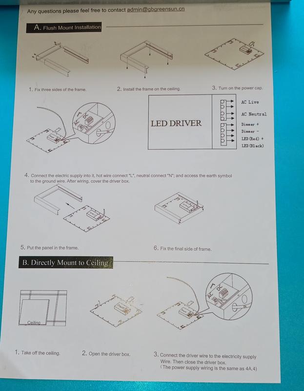 WYZM 10-Pack 2-ft x 2-ft Adjustable Daylight LED Panel Light 2X2-10P-B ...