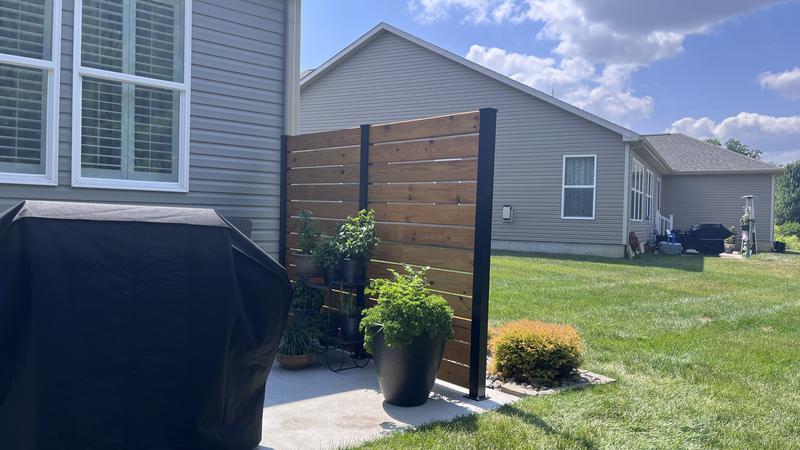 HOFT Line Post Kit C6 and Hardware 72-in W x 73.5-in H Black Aluminum ...