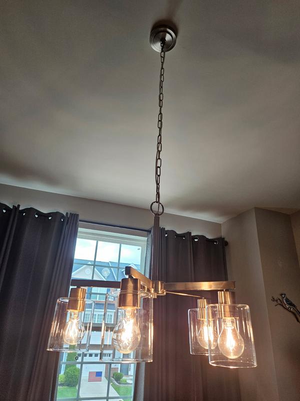 allen + roth Evans 5 -Light Brushed Nickel Transitional For Use in ...