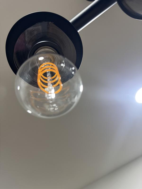 LNC Delia 7-Light 53.1-in Matte Black with Clear Glass Modern ...