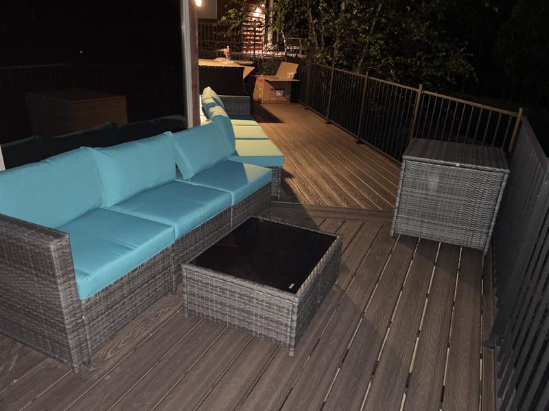 Slickblue 8 Piece- Outdoor Rattan Sectional Sofa Dining Set with ...