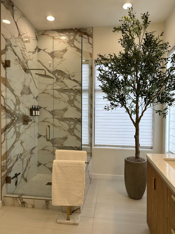 Origin 21 Calacatta Aurous 12-in x 24-in Polished Porcelain Marble Look ...